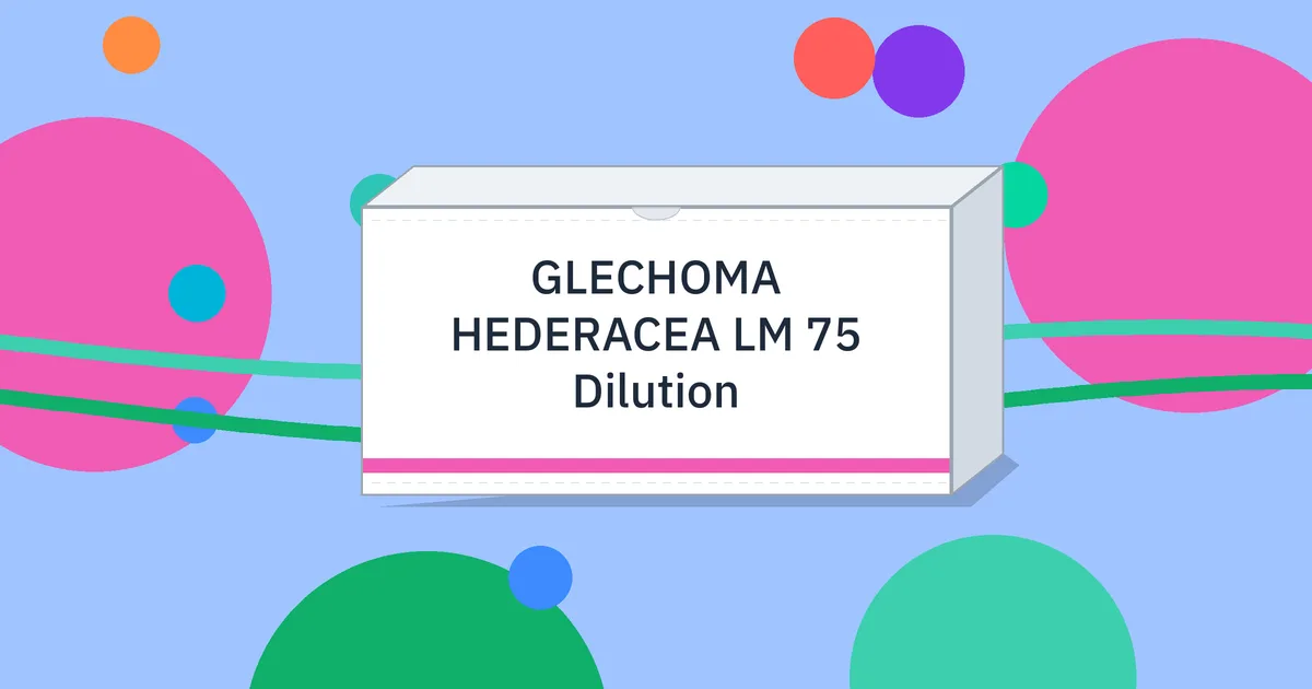 Symbolbild: Packung mit der Aufschrift GLECHOMA HEDERACEA LM 75 Dilution (PZN 13543535) – Verfügbarkeit und Bezug in Apotheken in Frankfurt am Main