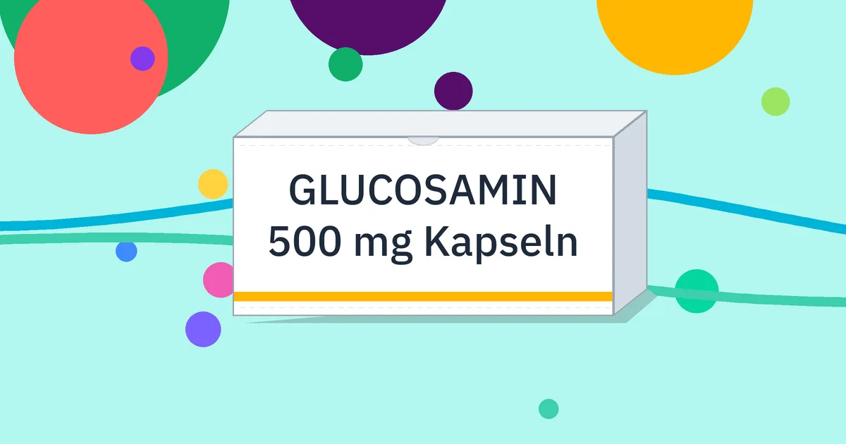 Symbolbild: Packung mit der Aufschrift GLUCOSAMIN 500 mg Kapseln (PZN 16530125) – Verfügbarkeit und Bezug in Apotheken in Frankfurt am Main