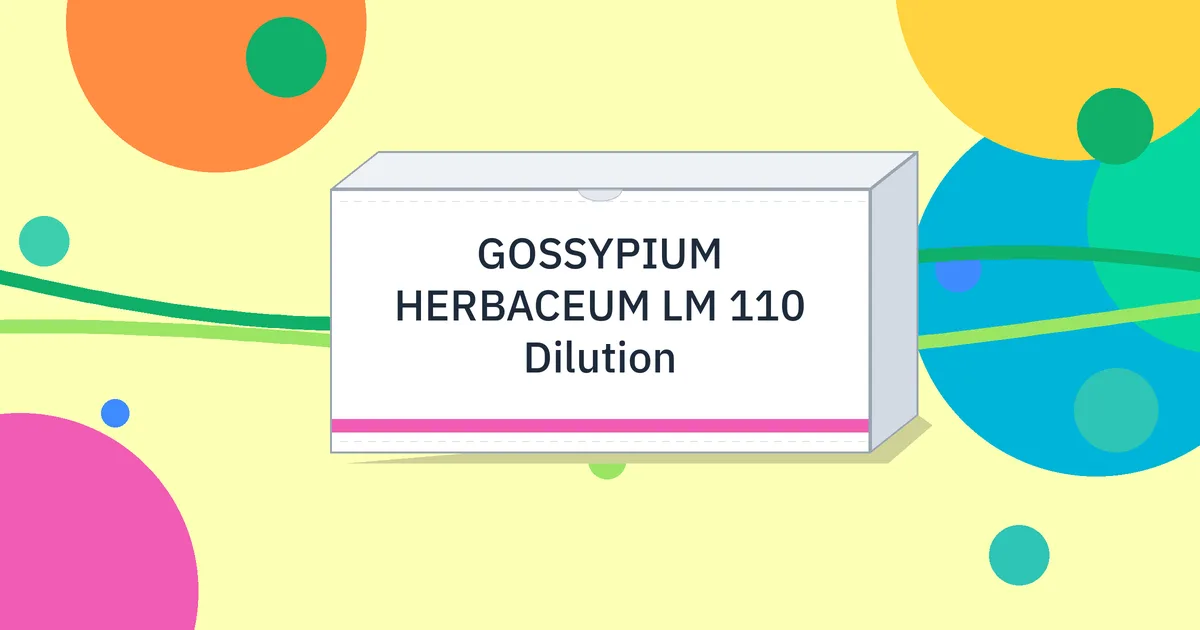Symbolbild: Packung mit der Aufschrift GOSSYPIUM HERBACEUM LM 110 Dilution (PZN 13545882) – Verfügbarkeit und Bezug in Apotheken in Frankfurt am Main