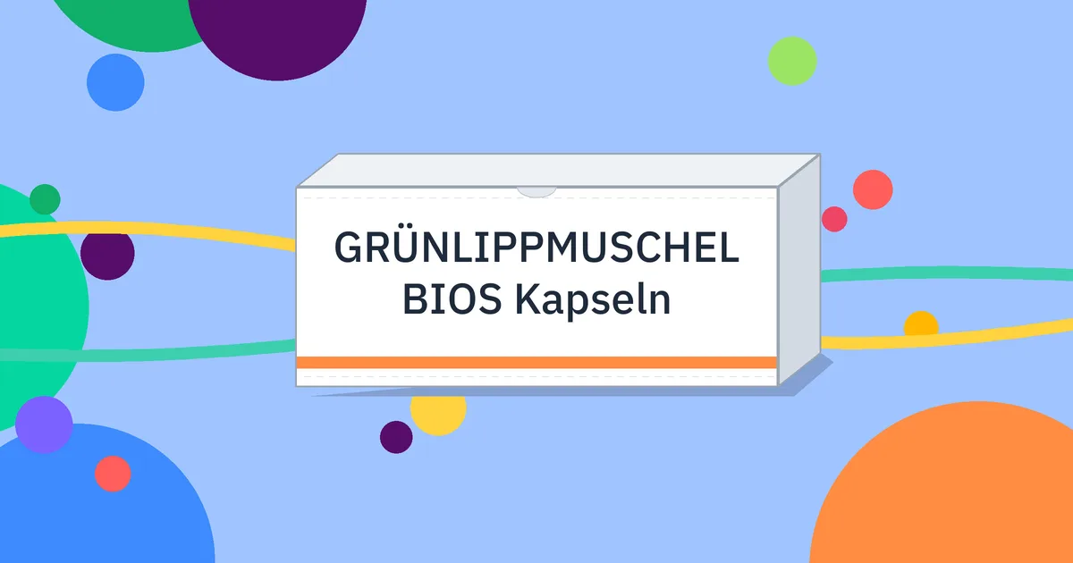 Symbolbild: Packung mit der Aufschrift GRÜNLIPPMUSCHEL BIOS Kapseln (PZN 00776166) – Verfügbarkeit und Bezug in Apotheken in Frankfurt am Main
