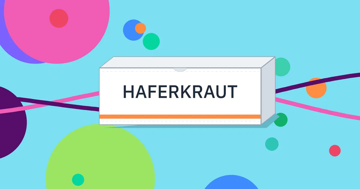 Symbolbild: Packung mit der Aufschrift HAFERKRAUT (PZN 08465626) – Verfügbarkeit und Bezug in Apotheken in Frankfurt am Main