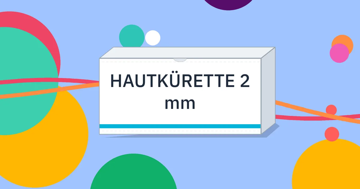 Symbolbild: Packung mit der Aufschrift HAUTKÜRETTE 2 mm (PZN 20057002) – Verfügbarkeit und Bezug in Apotheken in Frankfurt am Main