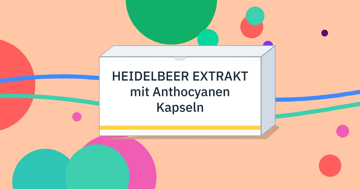 Symbolbild: Packung mit der Aufschrift HEIDELBEER EXTRAKT mit Anthocyanen Kapseln (PZN 13892690) – Verfügbarkeit und Bezug in Apotheken in Frankfurt am Main