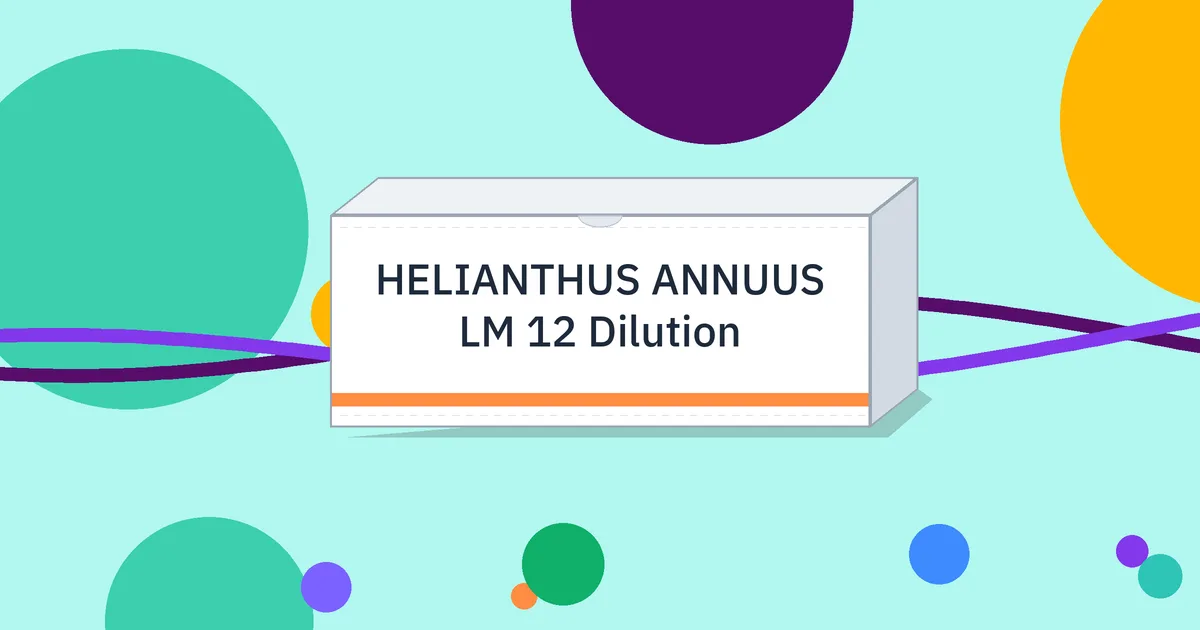 Symbolbild: Packung mit der Aufschrift HELIANTHUS ANNUUS LM 12 Dilution (PZN 12885788) – Verfügbarkeit und Bezug in Apotheken in Frankfurt am Main
