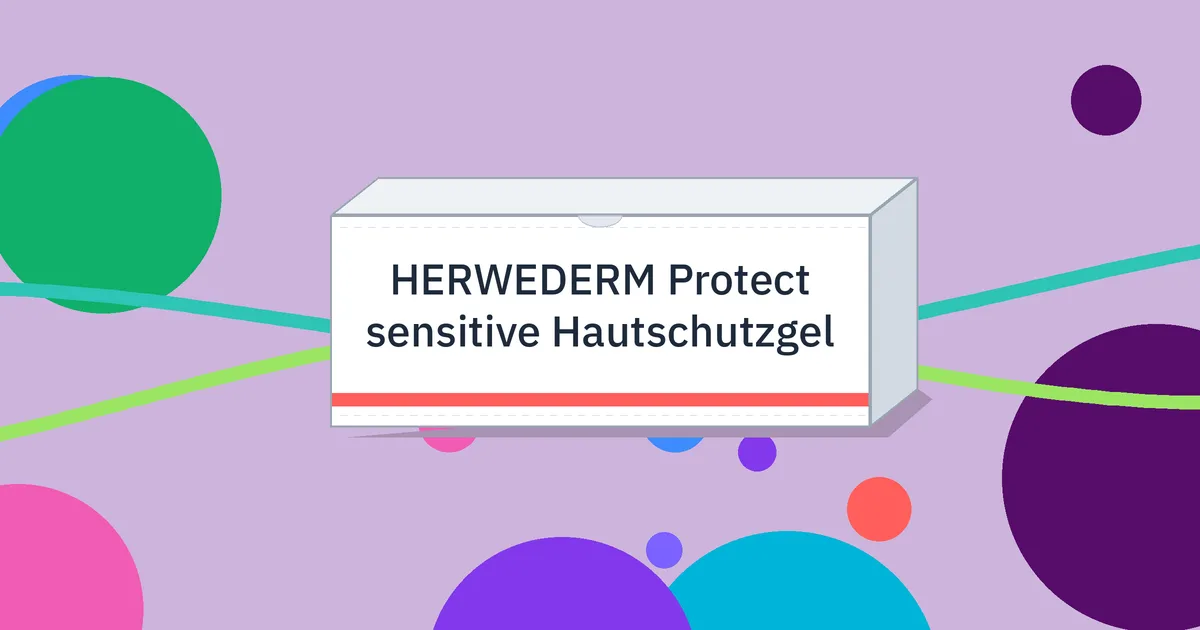 Symbolbild: Packung mit der Aufschrift HERWEDERM Protect sensitive Hautschutzgel (PZN 11874222) – Verfügbarkeit und Bezug in Apotheken in Frankfurt am Main