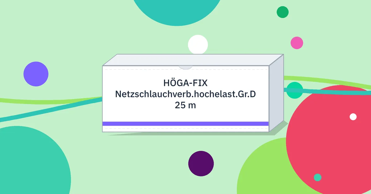 Symbolbild: Packung mit der Aufschrift HÖGA-FIX Netzschlauchverb.hochelast.Gr.D 25 m (PZN 04401061) – Verfügbarkeit und Bezug in Apotheken in Frankfurt am Main