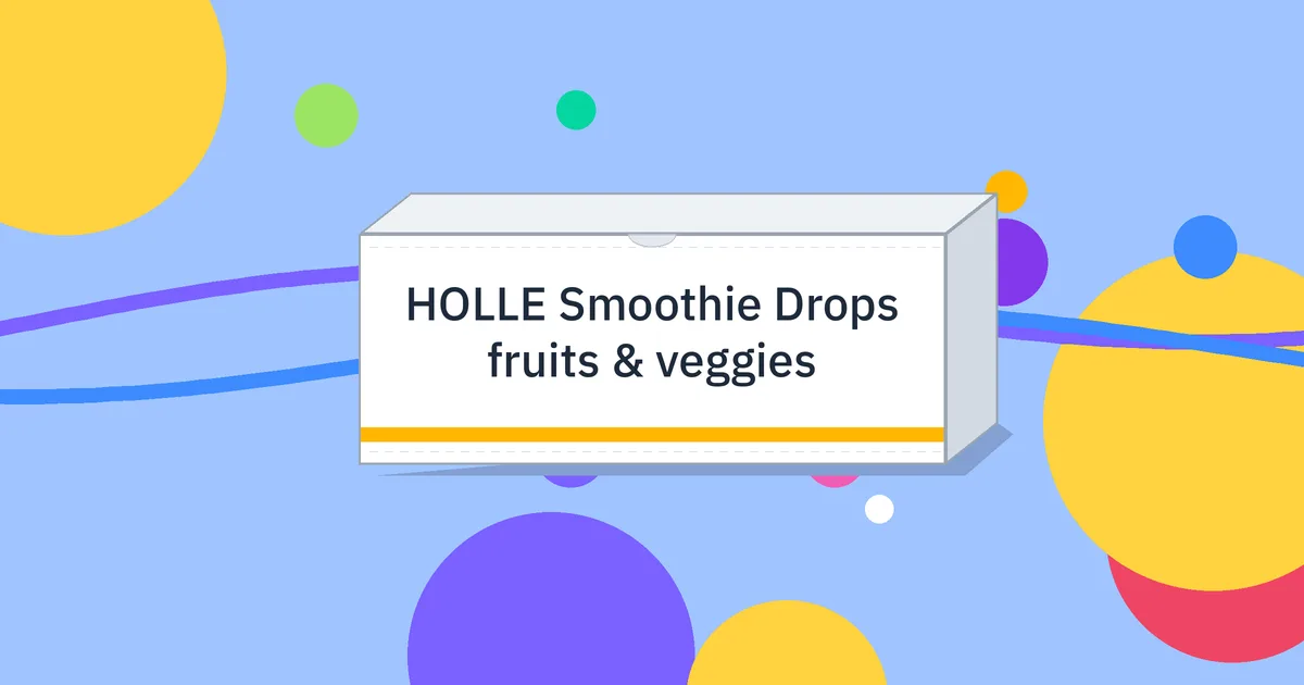 Symbolbild: Packung mit der Aufschrift HOLLE Smoothie Drops fruits & veggies (PZN 19379717) – Verfügbarkeit und Bezug in Apotheken in Frankfurt am Main