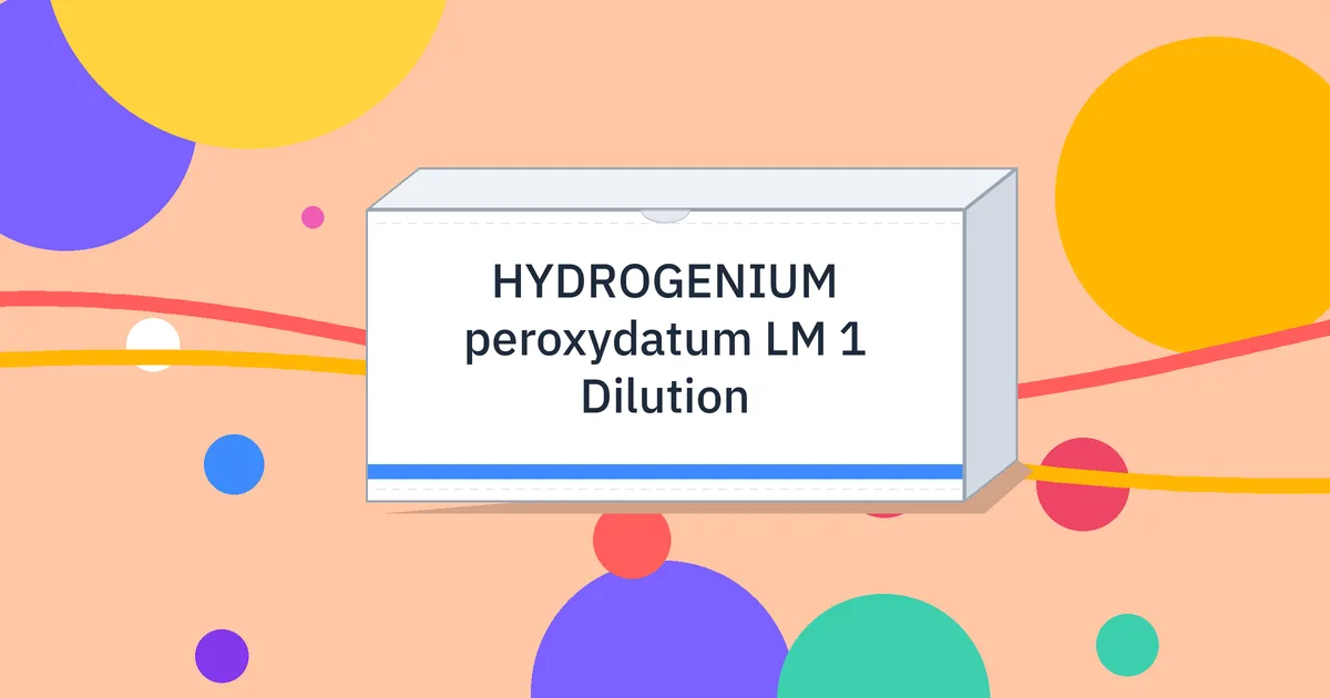 Symbolbild: Packung mit der Aufschrift HYDROGENIUM peroxydatum LM 1 Dilution (PZN 13557098) – Verfügbarkeit und Bezug in Apotheken in Frankfurt am Main