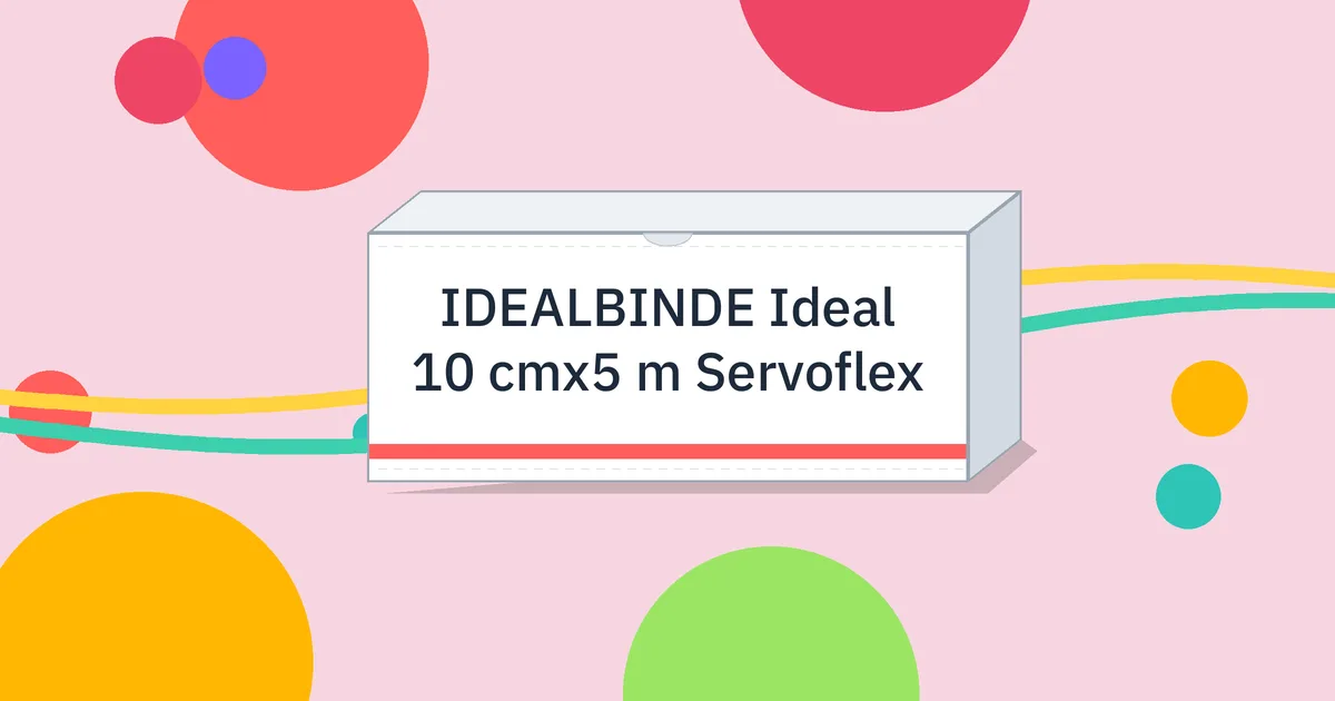 Symbolbild: Packung mit der Aufschrift IDEALBINDE Ideal 10 cmx5 m Servoflex (PZN 03500559) – Verfügbarkeit und Bezug in Apotheken in Frankfurt am Main