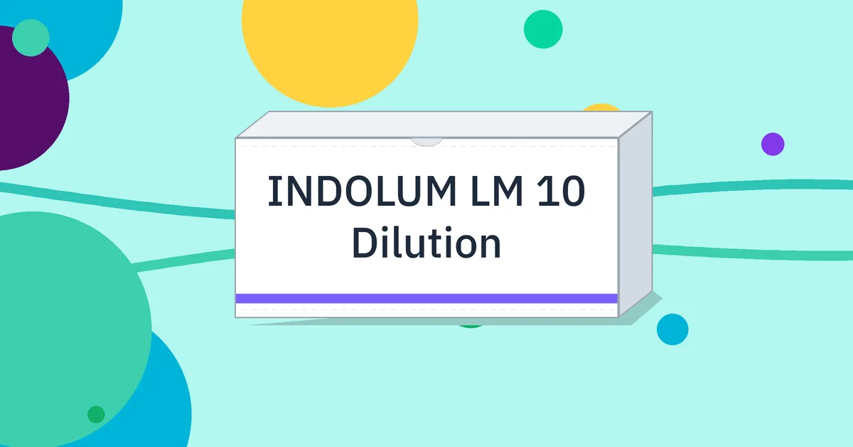 Symbolbild: Packung mit der Aufschrift INDOLUM LM 10 Dilution (PZN 13559973) – Verfügbarkeit und Bezug in Apotheken in Frankfurt am Main