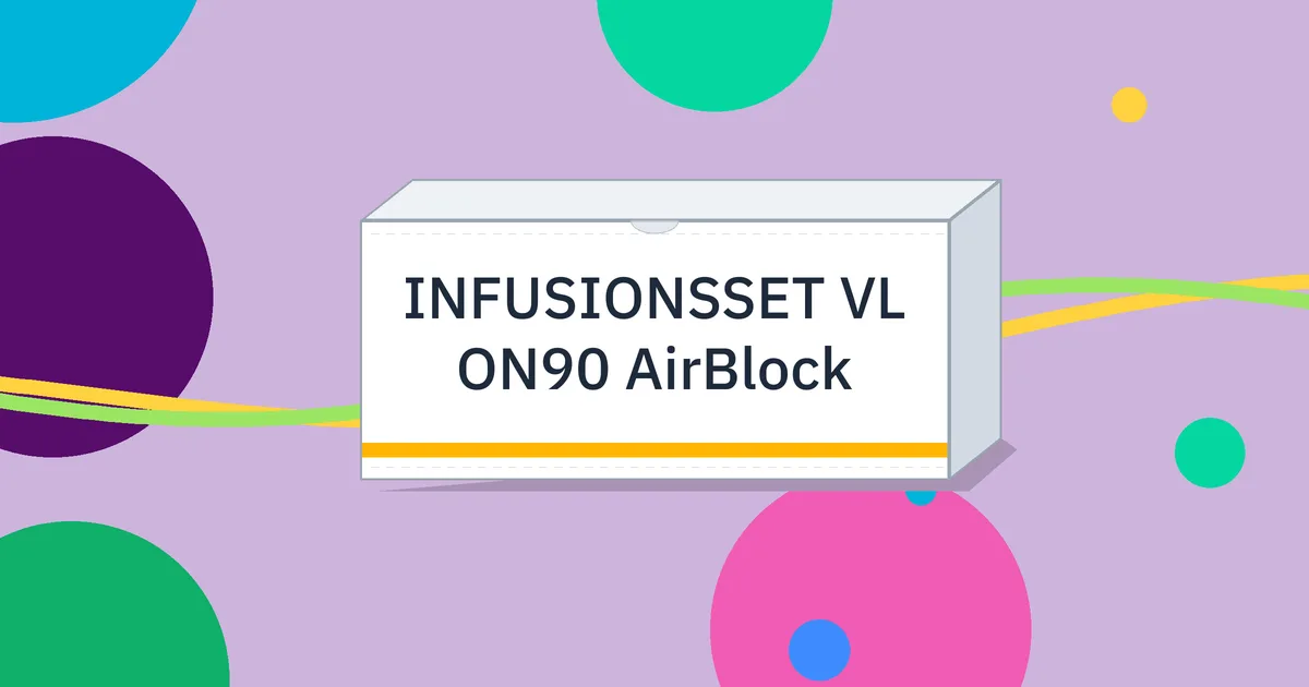 Symbolbild: Packung mit der Aufschrift INFUSIONSSET VL ON90 AirBlock (PZN 19971597) – Verfügbarkeit und Bezug in Apotheken in Frankfurt am Main