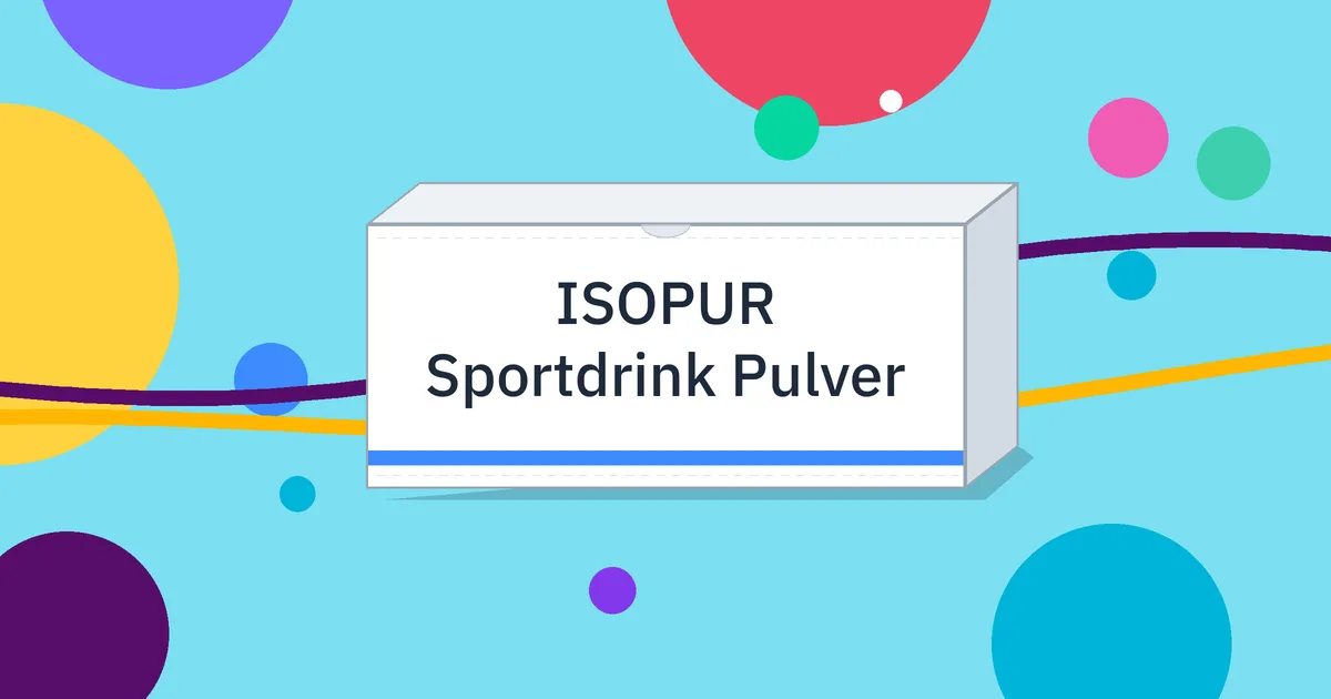 Symbolbild: Packung mit der Aufschrift ISOPUR Sportdrink Pulver (PZN 19053068) – Verfügbarkeit und Bezug in Apotheken in Frankfurt am Main