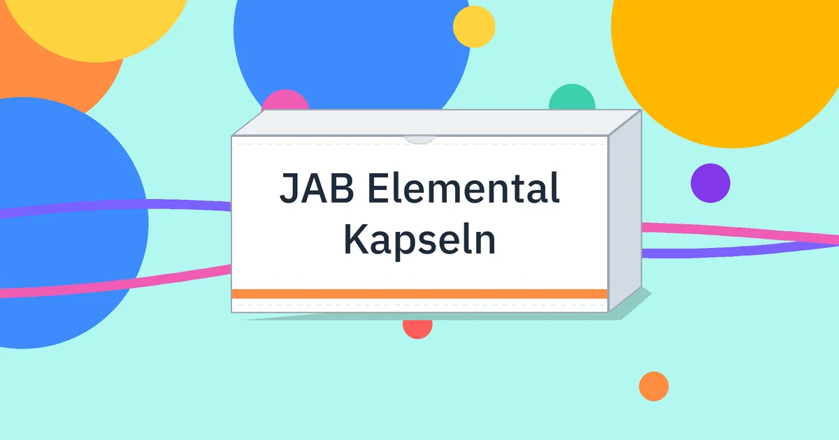 Symbolbild: Packung mit der Aufschrift JAB Elemental Kapseln (PZN 09532796) – Verfügbarkeit und Bezug in Apotheken in Frankfurt am Main