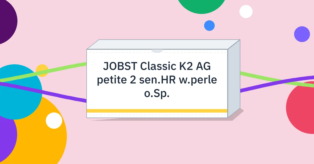Symbolbild: Packung mit der Aufschrift JOBST Classic K2 AG petite 2 sen.HR w.perle o.Sp. (PZN 17961689) – Verfügbarkeit und Bezug in Apotheken in Frankfurt am Main