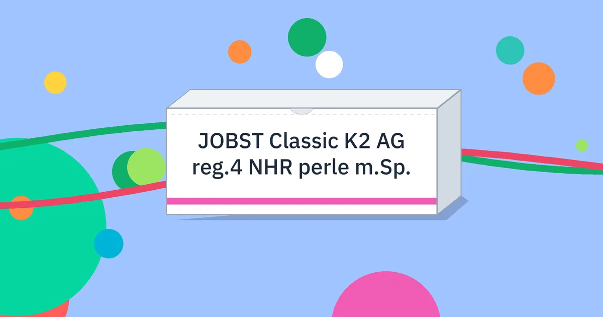 Symbolbild: Packung mit der Aufschrift JOBST Classic K2 AG reg.4 NHR perle m.Sp. (PZN 10727246) – Verfügbarkeit und Bezug in Apotheken in Frankfurt am Main