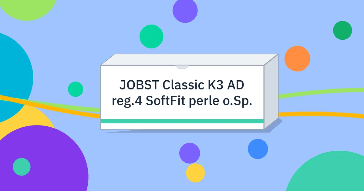 Symbolbild: Packung mit der Aufschrift JOBST Classic K3 AD reg.4 SoftFit perle o.Sp. (PZN 14223672) – Verfügbarkeit und Bezug in Apotheken in Frankfurt am Main