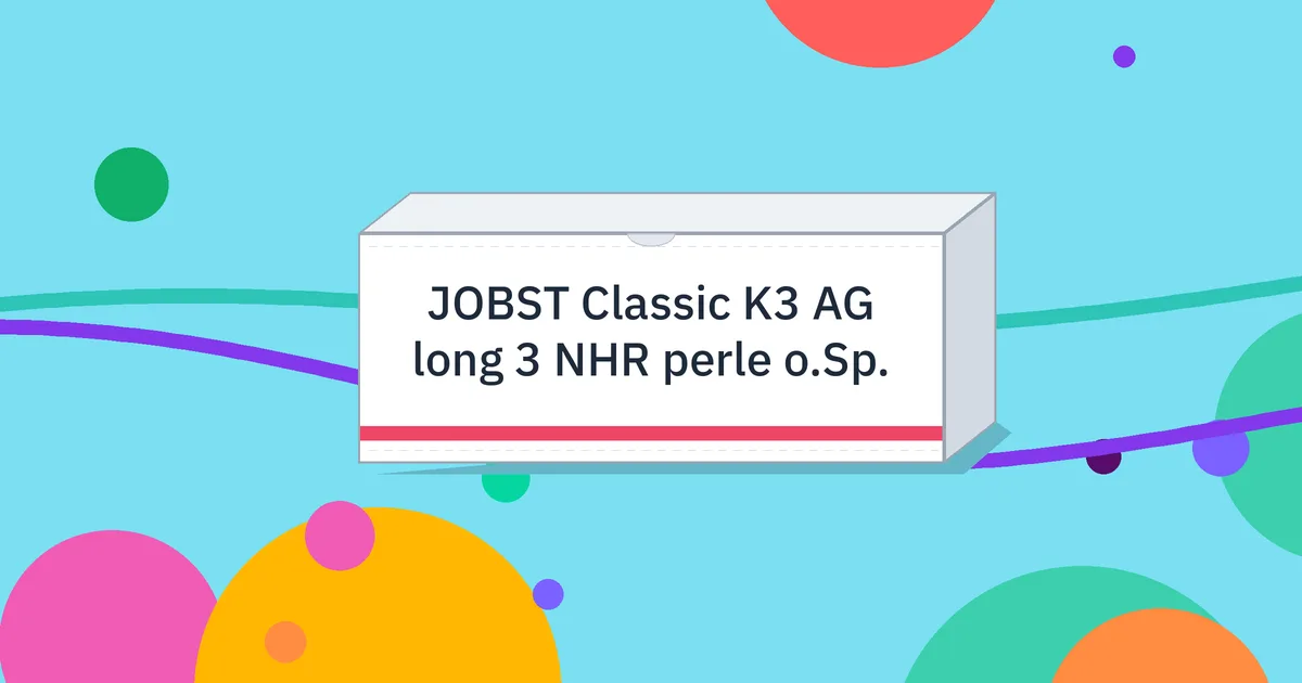 Symbolbild: Packung mit der Aufschrift JOBST Classic K3 AG long 3 NHR perle o.Sp. (PZN 13072047) – Verfügbarkeit und Bezug in Apotheken in Frankfurt am Main