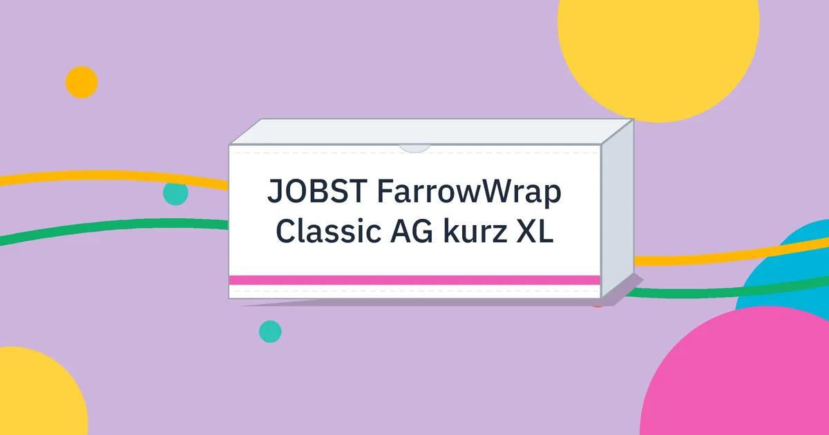 Symbolbild: Packung mit der Aufschrift JOBST FarrowWrap Classic AG kurz XL (PZN 13869834) – Verfügbarkeit und Bezug in Apotheken in Frankfurt am Main