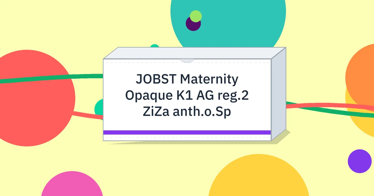 Symbolbild: Packung mit der Aufschrift JOBST Maternity Opaque K1 AG reg.2 ZiZa anth.o.Sp (PZN 15854587) – Verfügbarkeit und Bezug in Apotheken in Frankfurt am Main