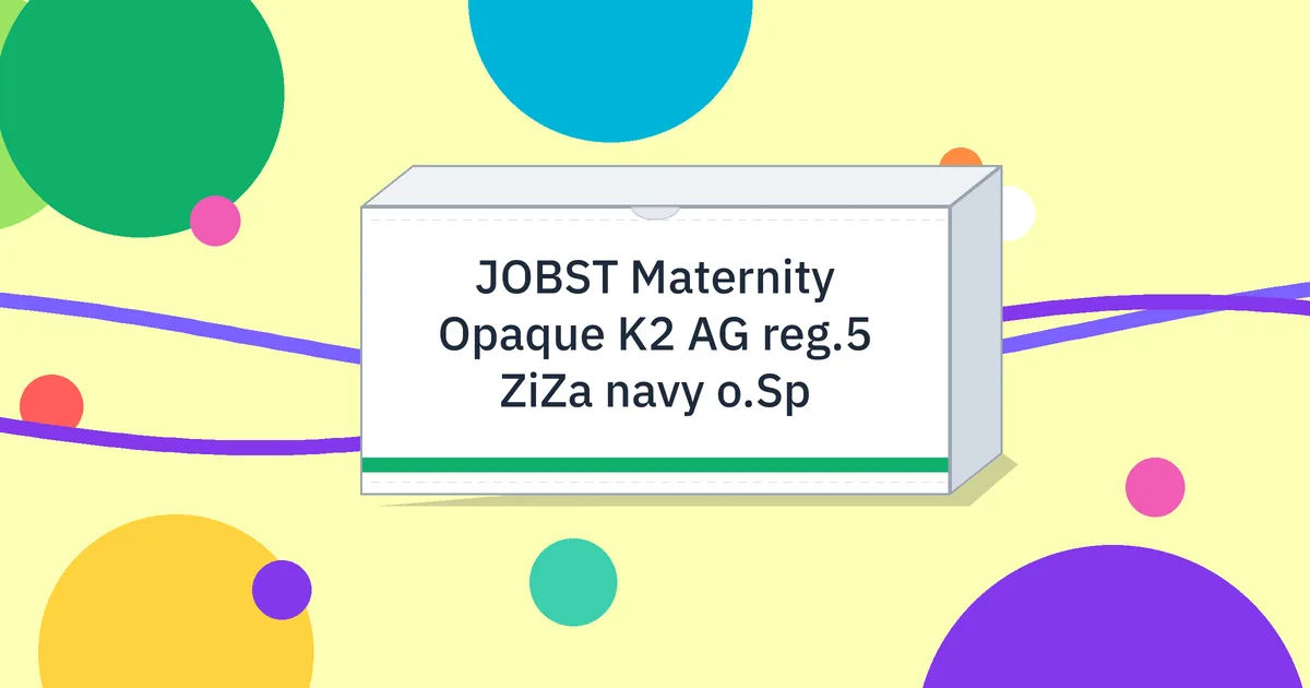 Symbolbild: Packung mit der Aufschrift JOBST Maternity Opaque K2 AG reg.5 ZiZa navy o.Sp (PZN 15860487) – Verfügbarkeit und Bezug in Apotheken in Frankfurt am Main