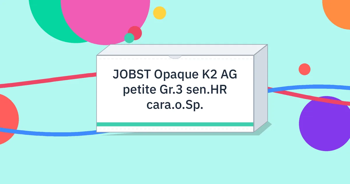 Symbolbild: Packung mit der Aufschrift JOBST Opaque K2 AG petite Gr.3 sen.HR cara.o.Sp. (PZN 12142308) – Verfügbarkeit und Bezug in Apotheken in Frankfurt am Main