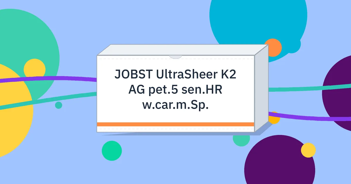 Symbolbild: Packung mit der Aufschrift JOBST UltraSheer K2 AG pet.5 sen.HR w.car.m.Sp. (PZN 11265718) – Verfügbarkeit und Bezug in Apotheken in Frankfurt am Main