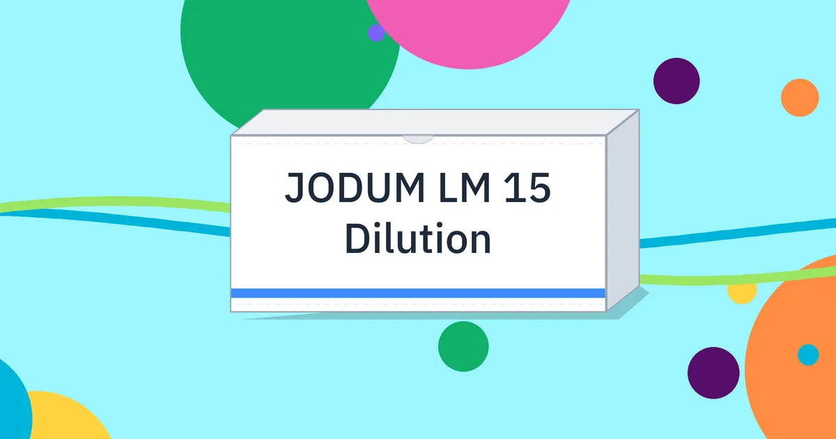 Symbolbild: Packung mit der Aufschrift JODUM LM 15 Dilution (PZN 12915727) – Verfügbarkeit und Bezug in Apotheken in Frankfurt am Main