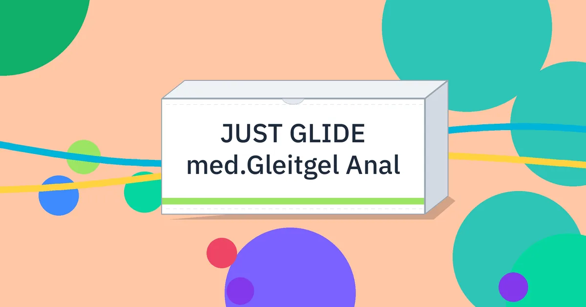 Symbolbild: Packung mit der Aufschrift JUST GLIDE med.Gleitgel Anal (PZN 10227383) – Verfügbarkeit und Bezug in Apotheken in Frankfurt am Main