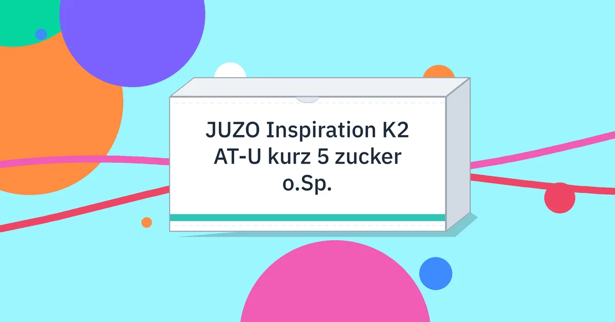 Symbolbild: Packung mit der Aufschrift JUZO Inspiration K2 AT-U kurz 5 zucker o.Sp. (PZN 14929484) – Verfügbarkeit und Bezug in Apotheken in Frankfurt am Main