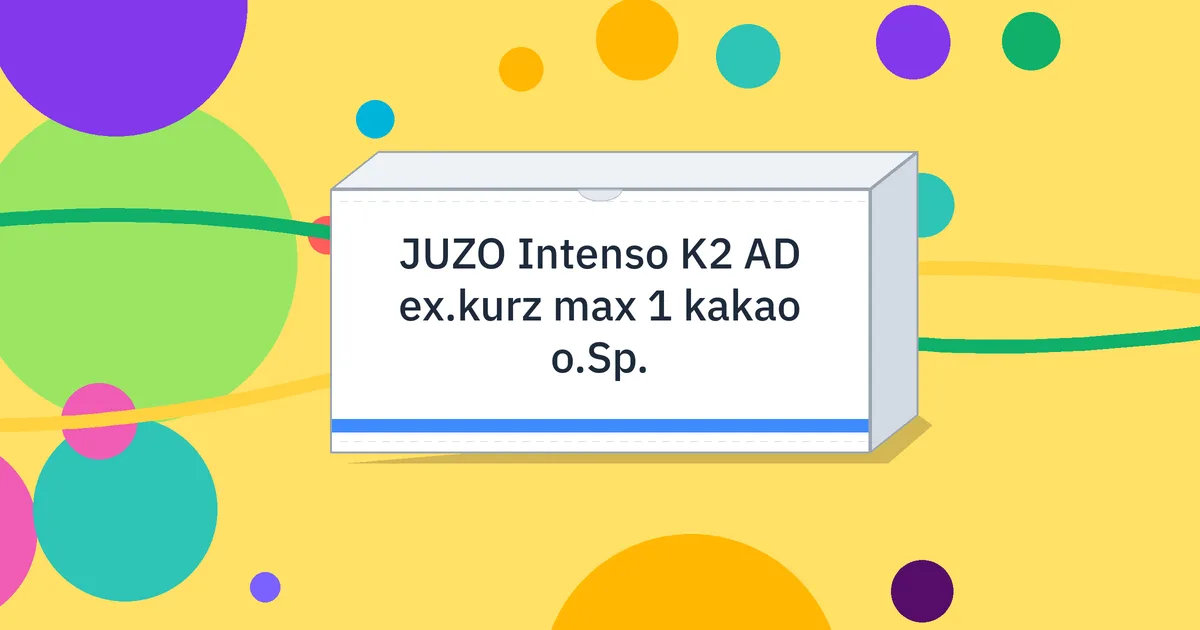 Symbolbild: Packung mit der Aufschrift JUZO Intenso K2 AD ex.kurz max 1 kakao o.Sp. (PZN 18617712) – Verfügbarkeit und Bezug in Apotheken in Frankfurt am Main