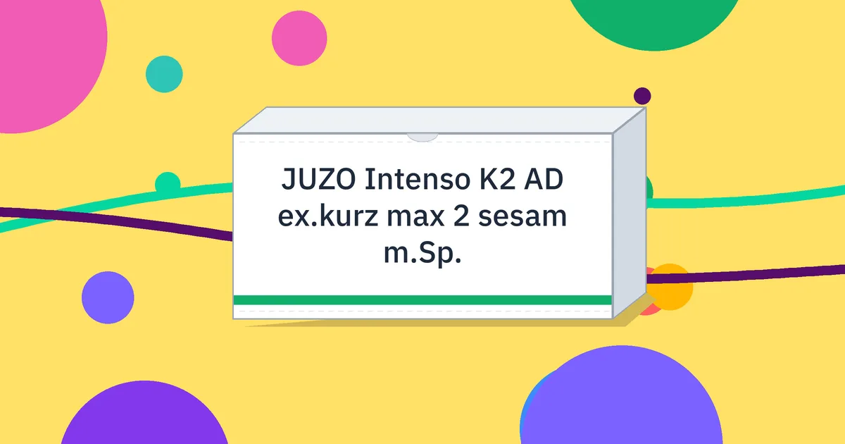 Symbolbild: Packung mit der Aufschrift JUZO Intenso K2 AD ex.kurz max 2 sesam m.Sp. (PZN 18606832) – Verfügbarkeit und Bezug in Apotheken in Frankfurt am Main