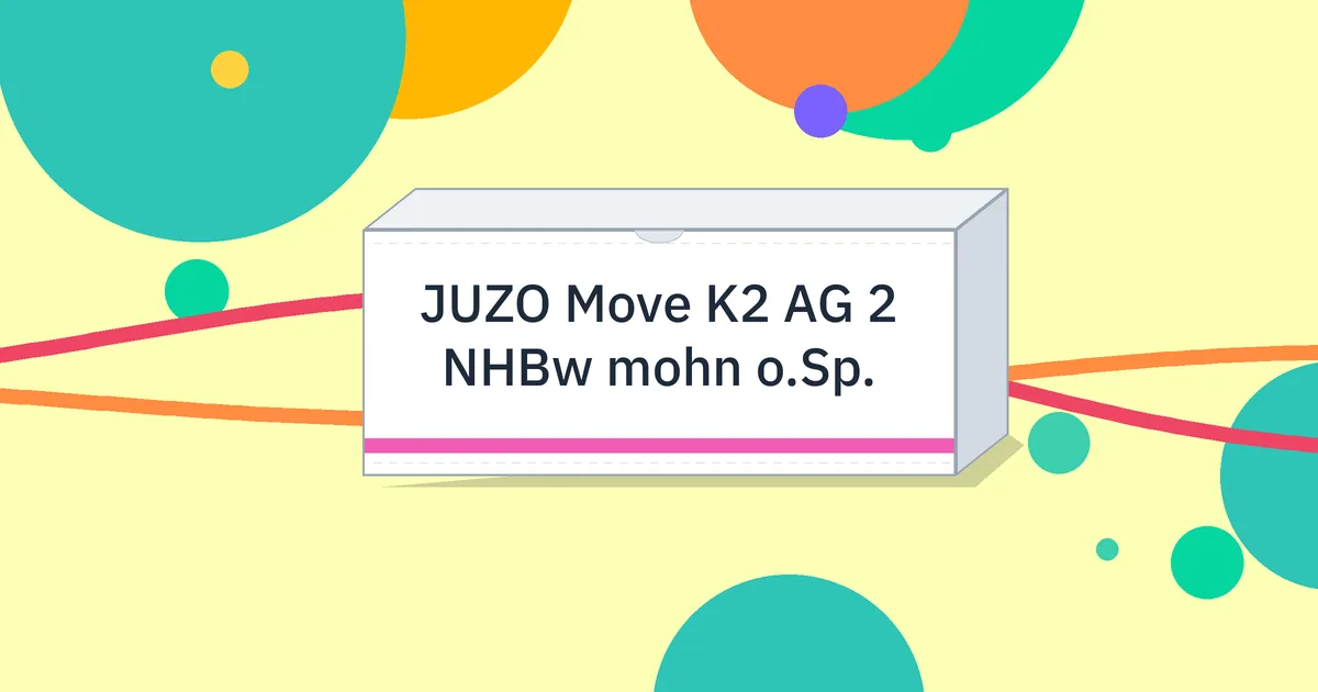Symbolbild: Packung mit der Aufschrift JUZO Move K2 AG 2 NHBw mohn o.Sp. (PZN 18556703) – Verfügbarkeit und Bezug in Apotheken in Frankfurt am Main