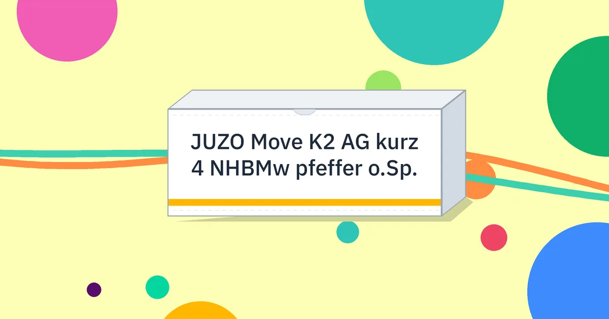Symbolbild: Packung mit der Aufschrift JUZO Move K2 AG kurz 4 NHBMw pfeffer o.Sp. (PZN 16644633) – Verfügbarkeit und Bezug in Apotheken in Frankfurt am Main
