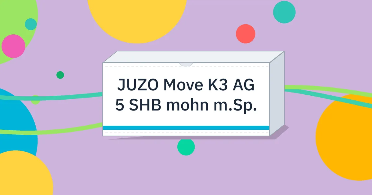 Symbolbild: Packung mit der Aufschrift JUZO Move K3 AG 5 SHB mohn m.Sp. (PZN 18587282) – Verfügbarkeit und Bezug in Apotheken in Frankfurt am Main