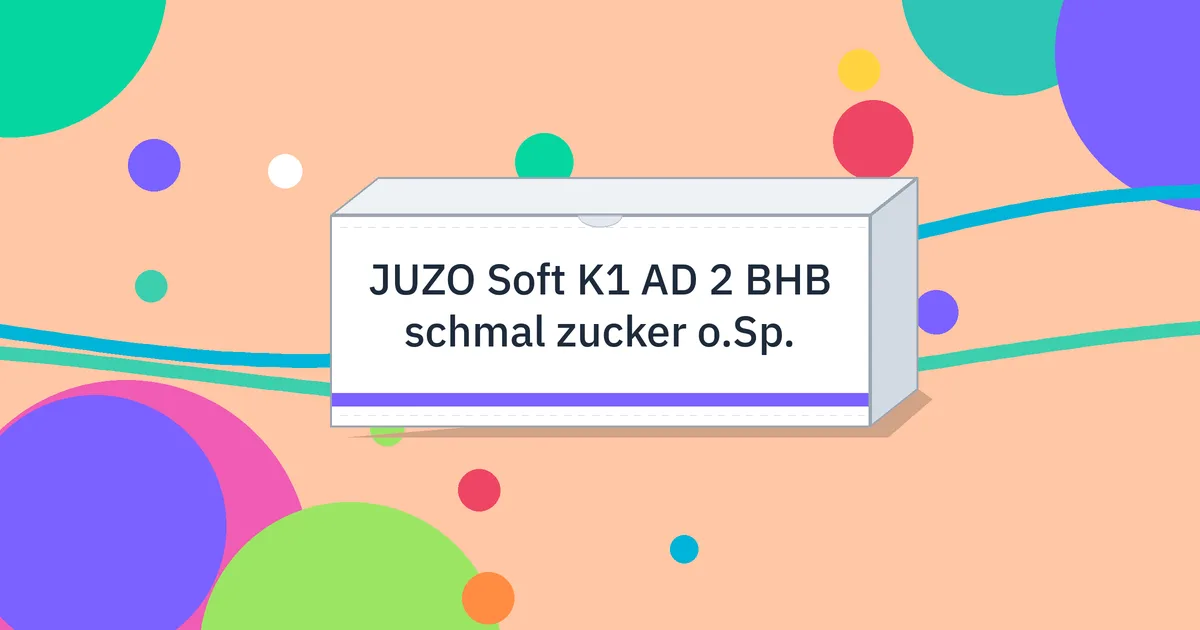 Symbolbild: Packung mit der Aufschrift JUZO Soft K1 AD 2 BHB schmal zucker o.Sp. (PZN 15462769) – Verfügbarkeit und Bezug in Apotheken in Frankfurt am Main