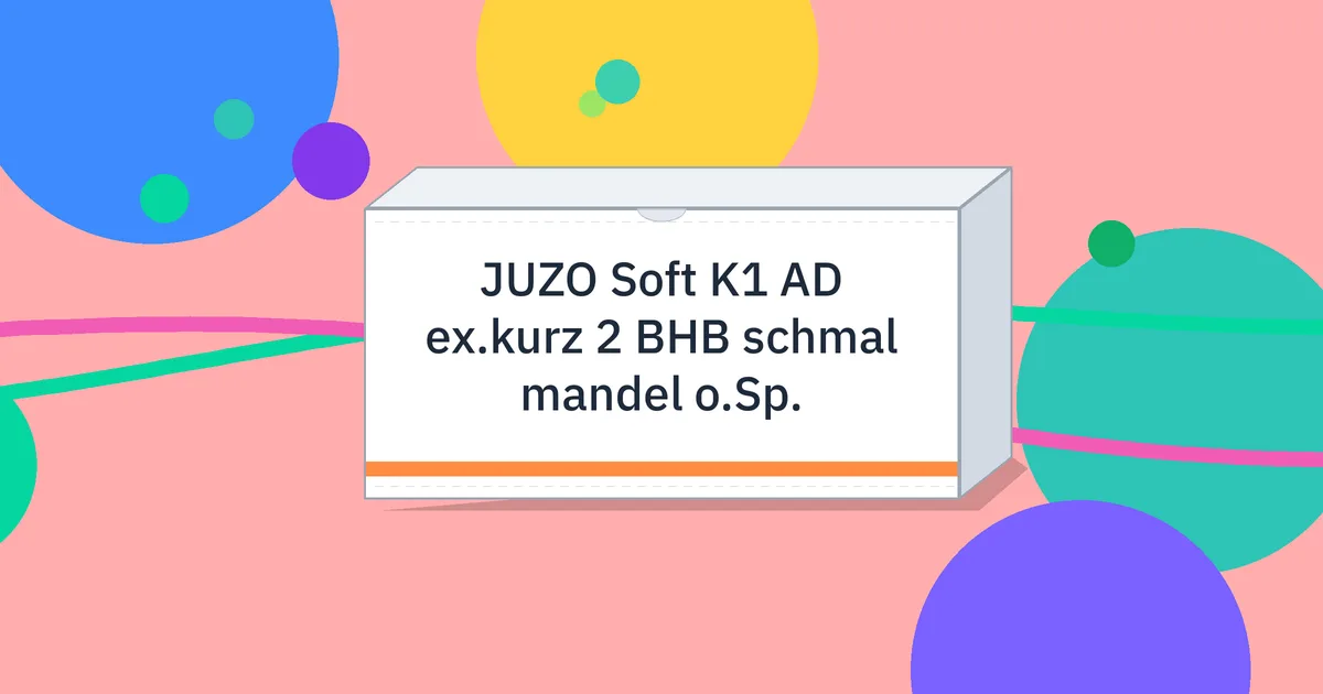Symbolbild: Packung mit der Aufschrift JUZO Soft K1 AD ex.kurz 2 BHB schmal mandel o.Sp. (PZN 15464610) – Verfügbarkeit und Bezug in Apotheken in Frankfurt am Main