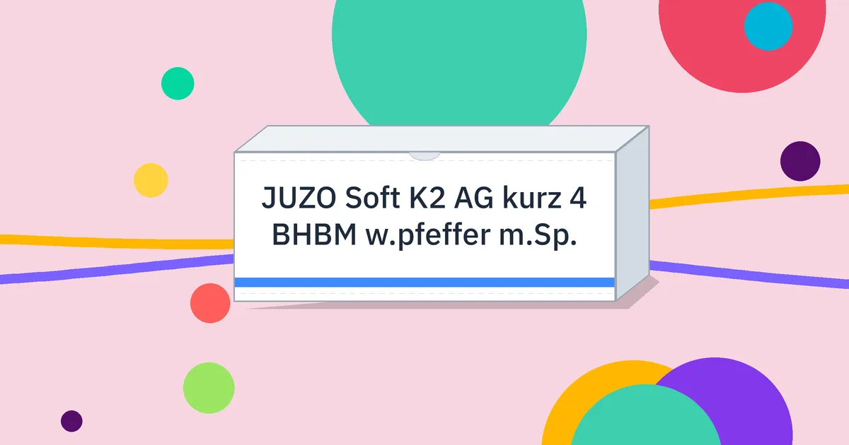 Symbolbild: Packung mit der Aufschrift JUZO Soft K2 AG kurz 4 BHBM w.pfeffer m.Sp. (PZN 14867352) – Verfügbarkeit und Bezug in Apotheken in Frankfurt am Main