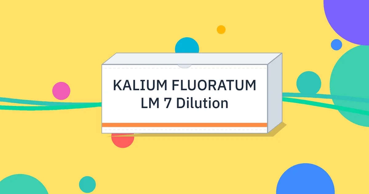 Symbolbild: Packung mit der Aufschrift KALIUM FLUORATUM LM 7 Dilution (PZN 12921432) – Verfügbarkeit und Bezug in Apotheken in Frankfurt am Main