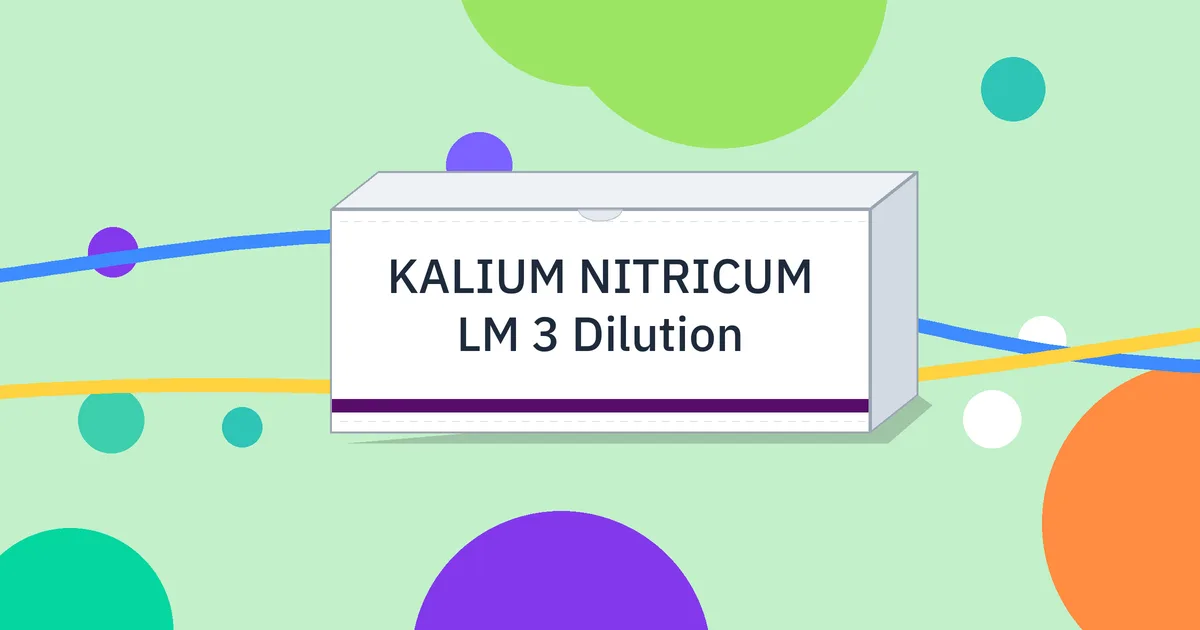 Symbolbild: Packung mit der Aufschrift KALIUM NITRICUM LM 3 Dilution (PZN 09430771) – Verfügbarkeit und Bezug in Apotheken in Frankfurt am Main