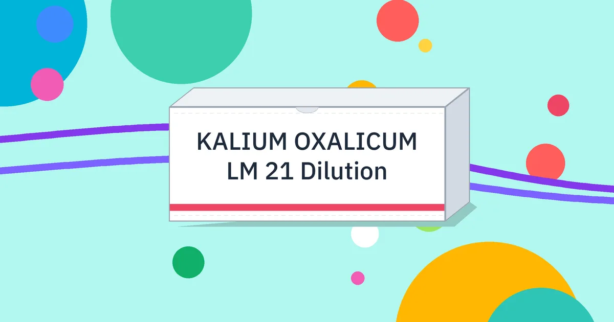 Symbolbild: Packung mit der Aufschrift KALIUM OXALICUM LM 21 Dilution (PZN 12923744) – Verfügbarkeit und Bezug in Apotheken in Frankfurt am Main
