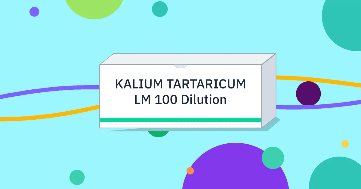 Symbolbild: Packung mit der Aufschrift KALIUM TARTARICUM LM 100 Dilution (PZN 12927038) – Verfügbarkeit und Bezug in Apotheken in Frankfurt am Main