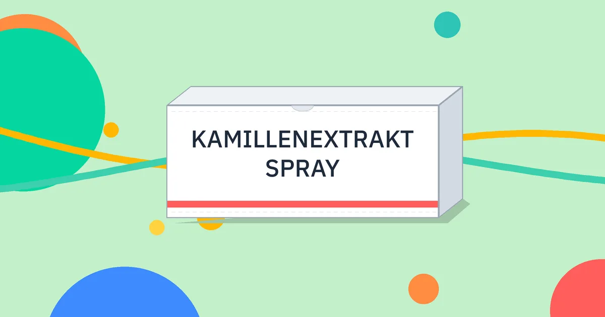 Symbolbild: Packung mit der Aufschrift KAMILLENEXTRAKT SPRAY (PZN 13894594) – Verfügbarkeit und Bezug in Apotheken in Frankfurt am Main