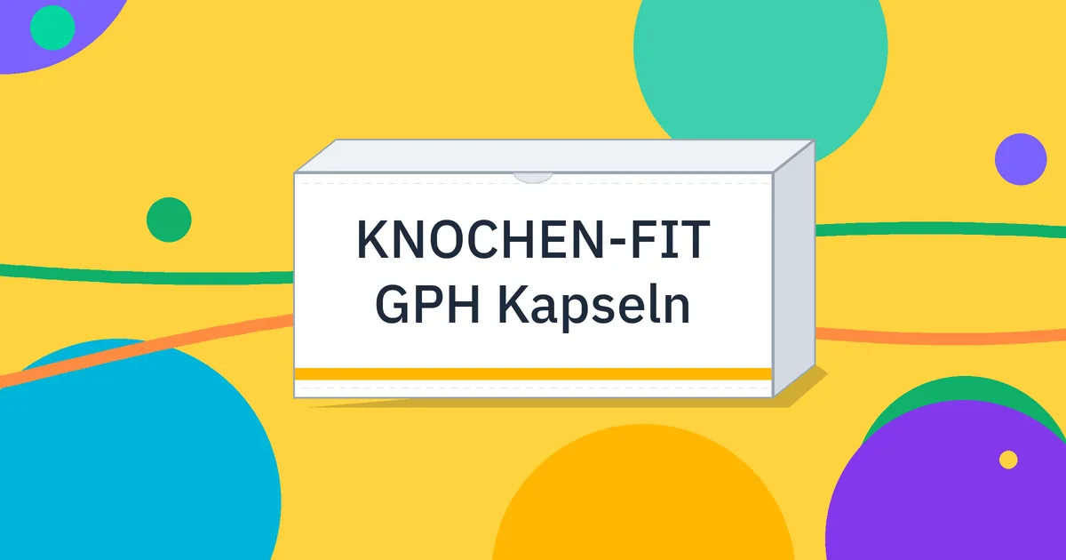 Symbolbild: Packung mit der Aufschrift KNOCHEN-FIT GPH Kapseln (PZN 11189957) – Verfügbarkeit und Bezug in Apotheken in Frankfurt am Main