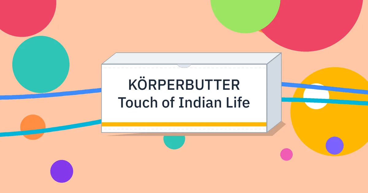 Symbolbild: Packung mit der Aufschrift KÖRPERBUTTER Touch of Indian Life (PZN 13972911) – Verfügbarkeit und Bezug in Apotheken in Frankfurt am Main
