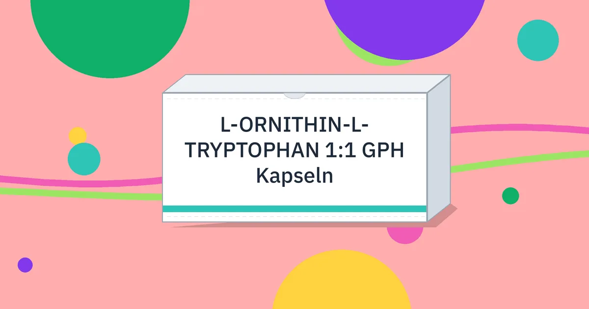 Symbolbild: Packung mit der Aufschrift L-ORNITHIN-L-TRYPTOPHAN 1:1 GPH Kapseln (PZN 09918627) – Verfügbarkeit und Bezug in Apotheken in Frankfurt am Main