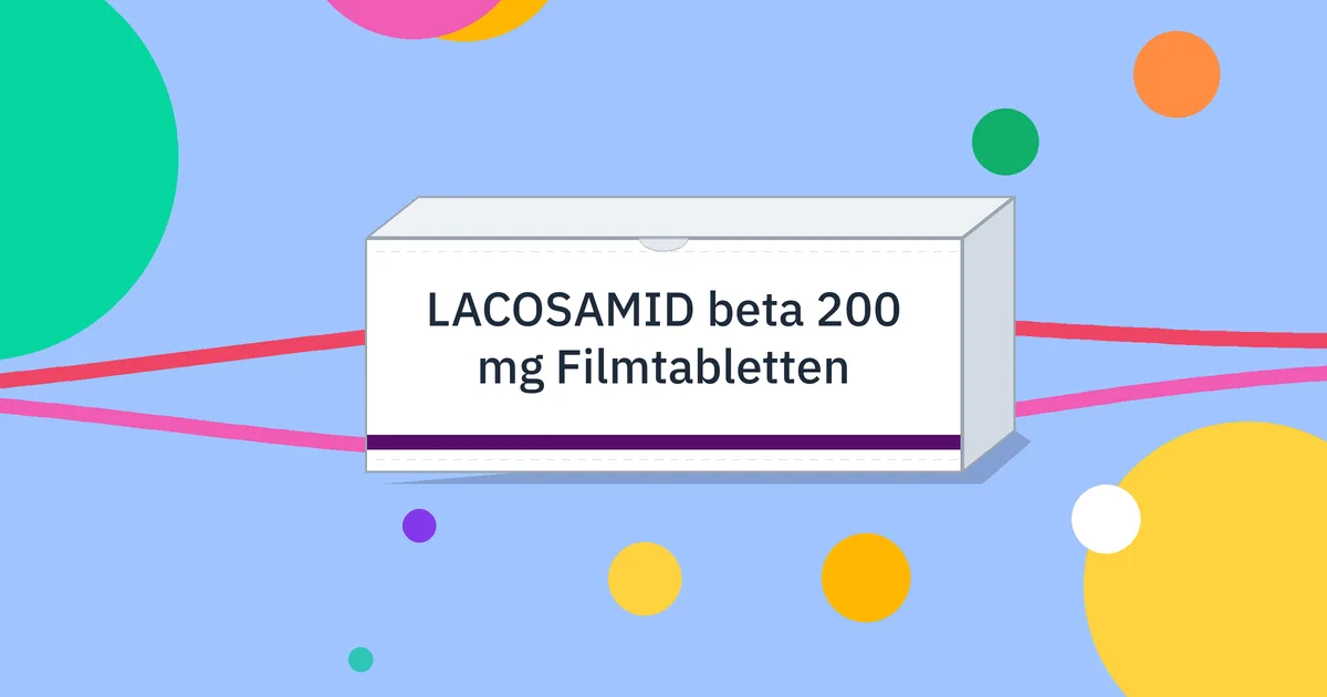 Symbolbild: Packung mit der Aufschrift LACOSAMID beta 200 mg Filmtabletten (PZN 17623082) – Verfügbarkeit und Bezug in Apotheken in Frankfurt am Main