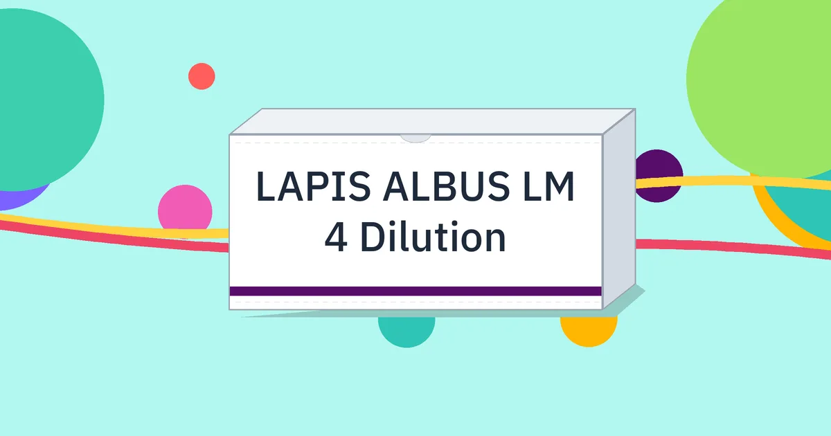 Symbolbild: Packung mit der Aufschrift LAPIS ALBUS LM 4 Dilution (PZN 13523030) – Verfügbarkeit und Bezug in Apotheken in Frankfurt am Main