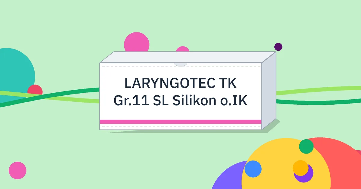Symbolbild: Packung mit der Aufschrift LARYNGOTEC TK Gr.11 SL Silikon o.IK (PZN 03308543) – Verfügbarkeit und Bezug in Apotheken in Frankfurt am Main