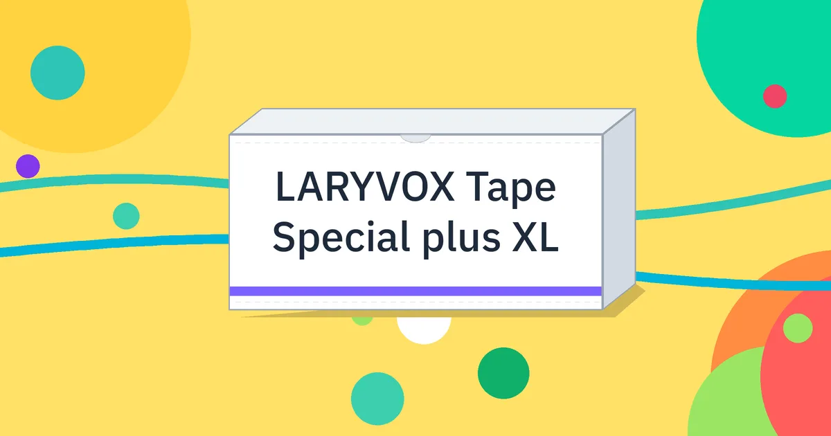 Symbolbild: Packung mit der Aufschrift LARYVOX Tape Special plus XL (PZN 20404863) – Verfügbarkeit und Bezug in Apotheken in Frankfurt am Main