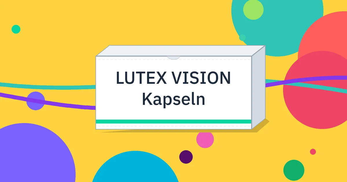 Symbolbild: Packung mit der Aufschrift LUTEX VISION Kapseln (PZN 08411091) – Verfügbarkeit und Bezug in Apotheken in Frankfurt am Main